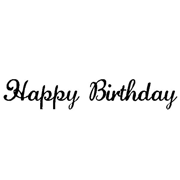 A 2132 Happy Birthday cursive Purple Daisy Design Purple Daisy Design