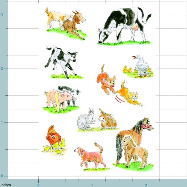 S031C Farm Animals Stamp Set | Purple Daisy Design | Purple Daisy Design