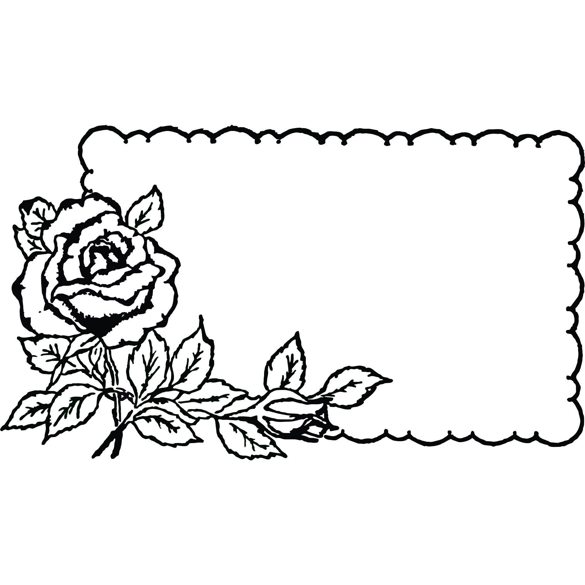 126AC Small Rose and Frame | Purple Daisy Design | Purple Daisy Design