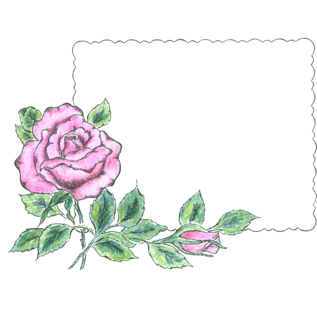 104DC Large Rose & Frame | Purple Daisy Design | Purple Daisy Design