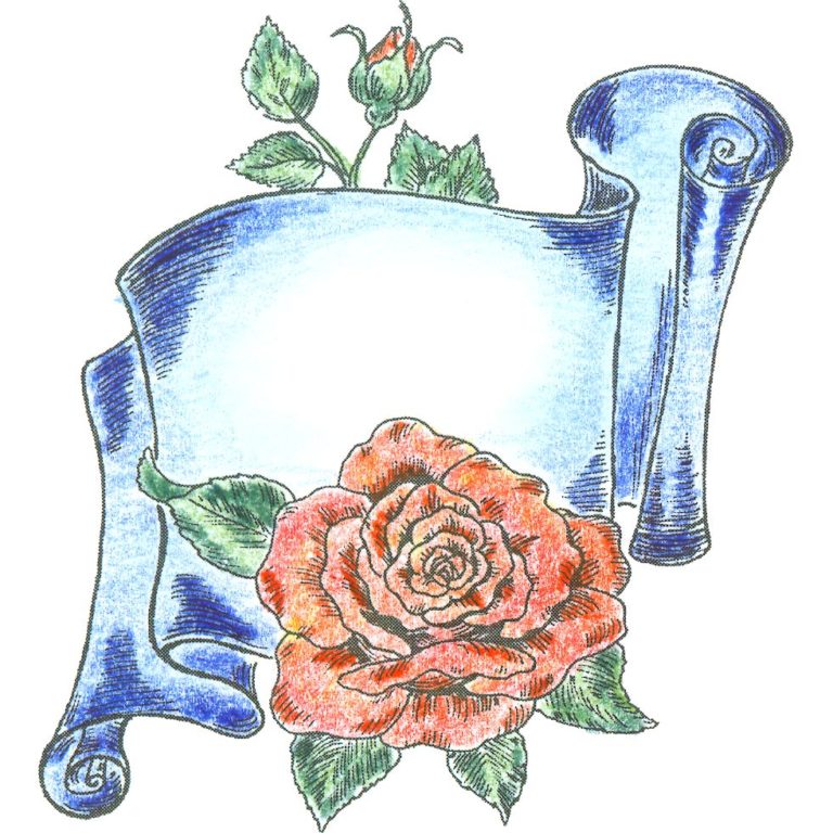 169AC Roses & Scroll | Purple Daisy Design | Purple Daisy Design