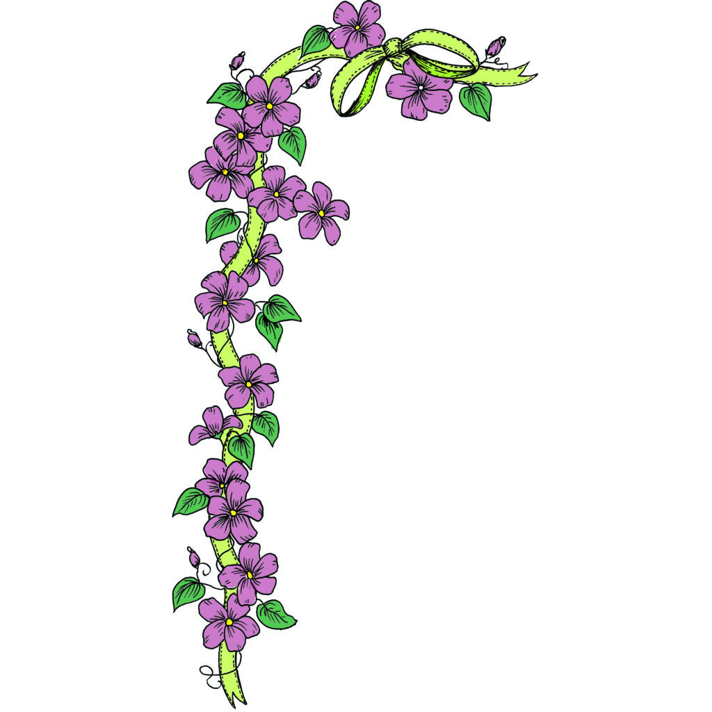 2558 Ribbon Violet Border | Purple Daisy Design | Purple Daisy Design
