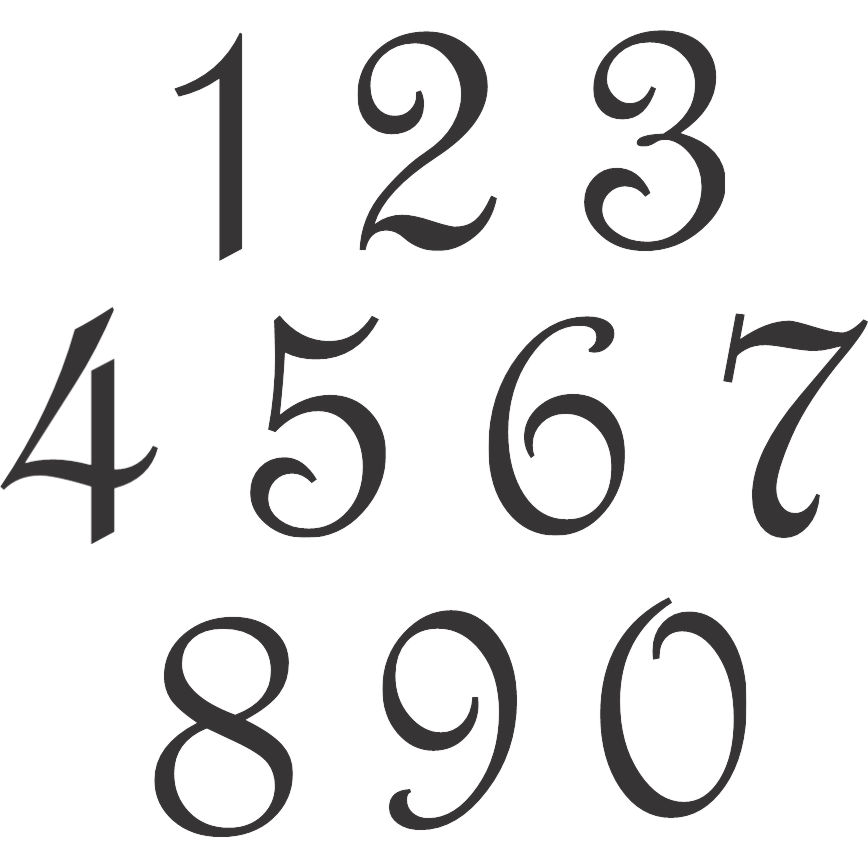 BIT SET 262 Numbers 0 9 Purple Daisy Design