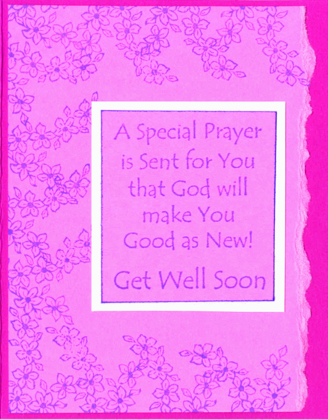 A420 flower corner get well prayer card | Purple Daisy Design | Purple ...